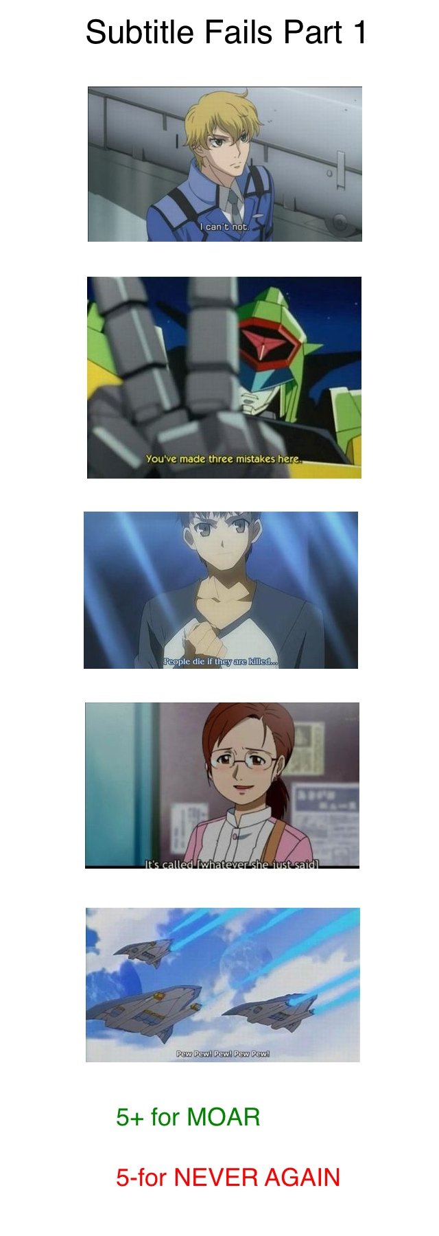 Anime Subtitle Fails Mini Comp