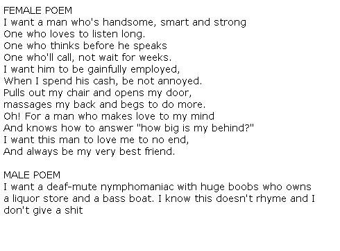 Female and Male Poems