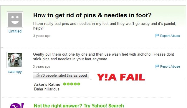 Pins and Needles Fail