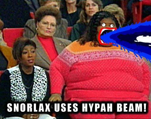 SNORLAX USES HYPER BEAM!