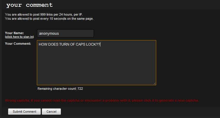 What do you mean wrong captcha